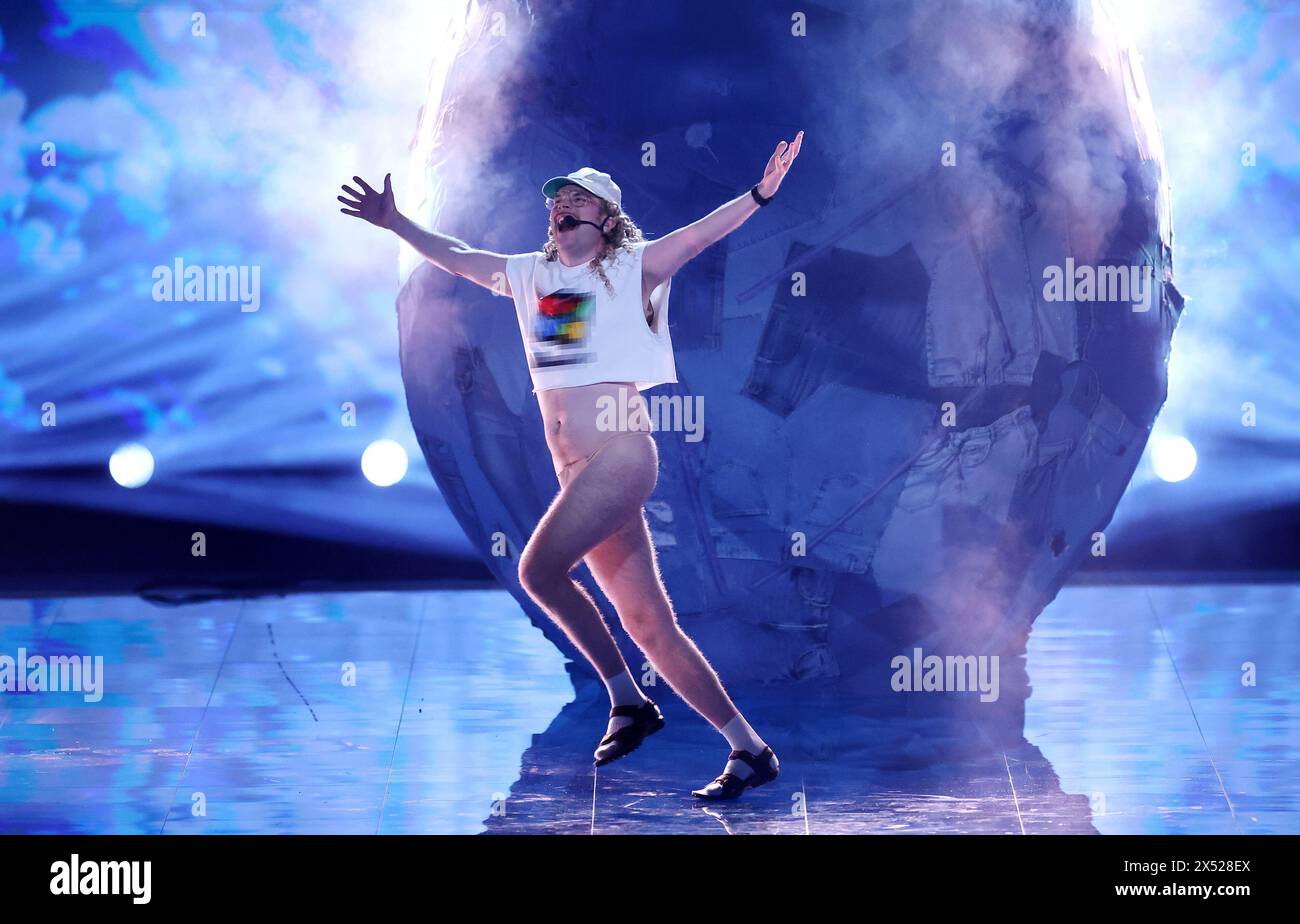 Windows95man represents Finland performs during the first rehearsal of ...