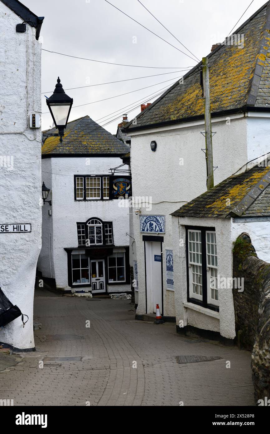Port Issac Village looking down Fore Street Cornwall England uk Stock ...