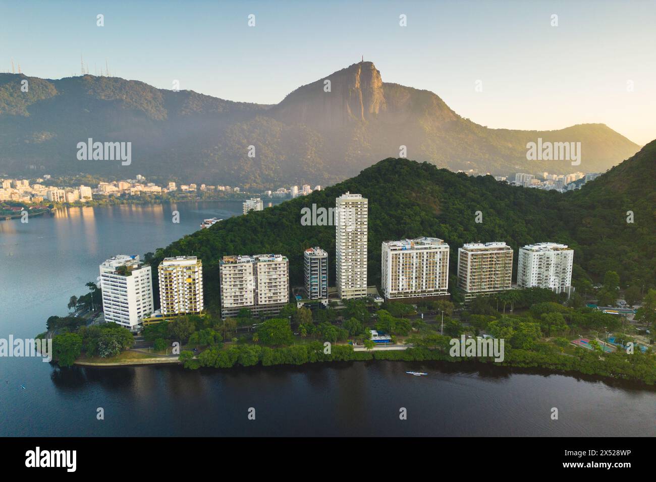 Wealthy Living Area in Rio de Janeiro with Corcovado Mountain in the ...