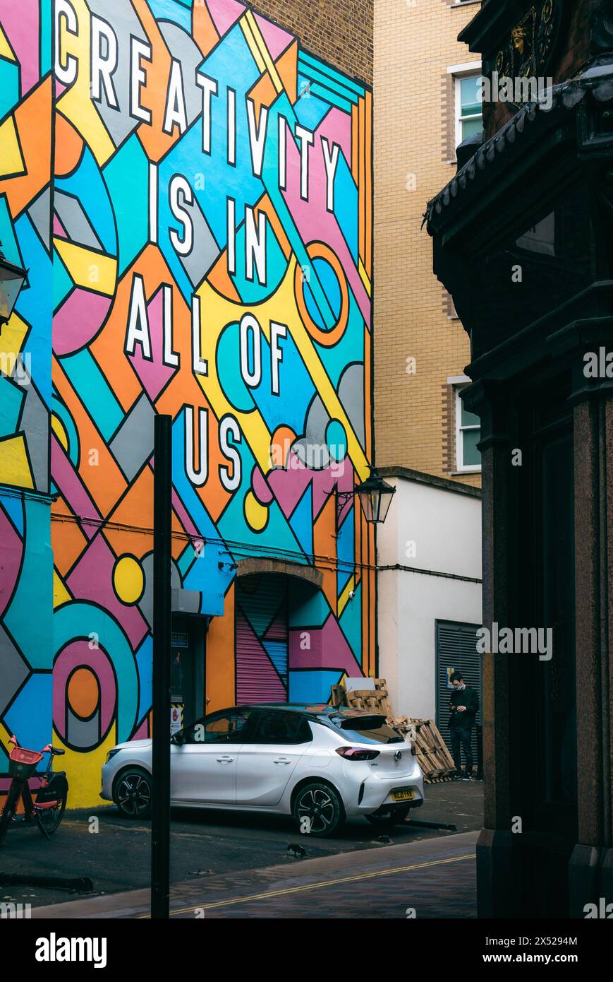London - 24 July 2021 - Large Paintshop Artwork Graffiti Wall along ...