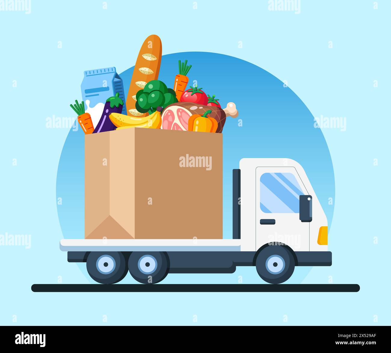 Courier service delivery from grocery shop business ecommerce ...