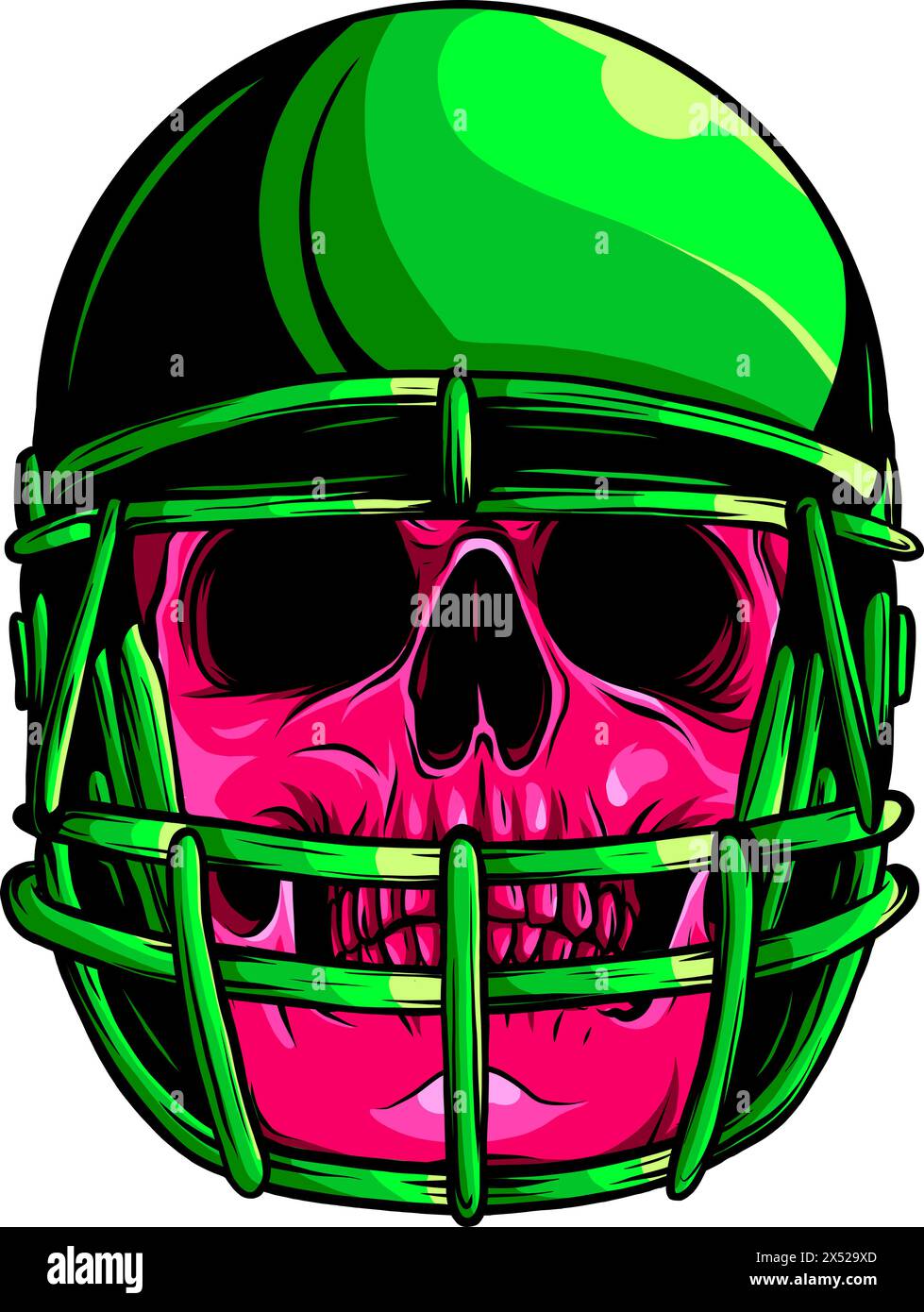 vector illustration of football player skull design Stock Vector Image ...