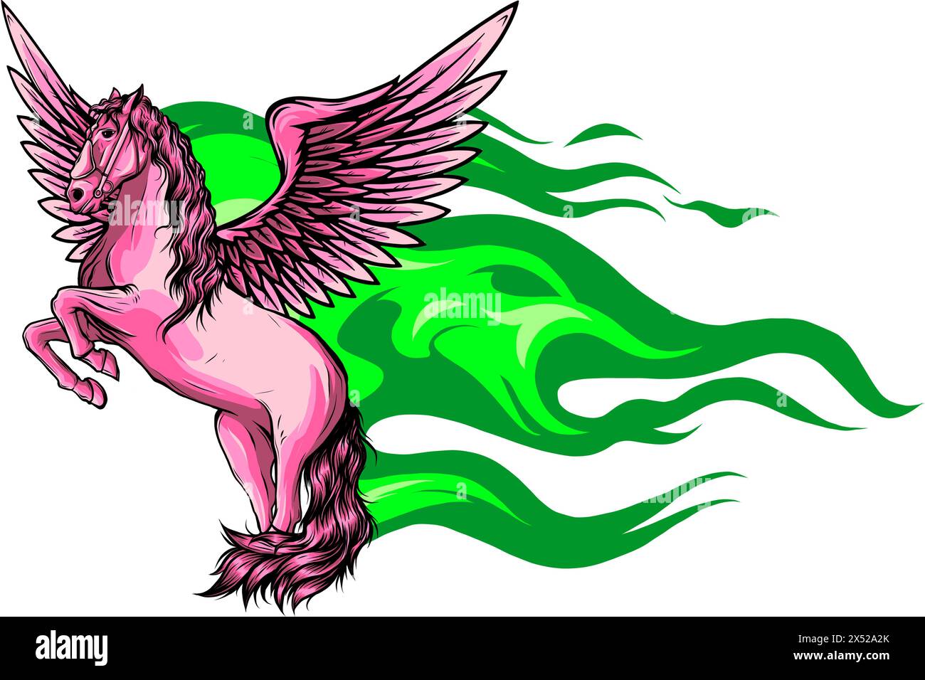 Pegasus Flying Horse. Majestic Pegasus Cartoon Vector Logo Mascot ...