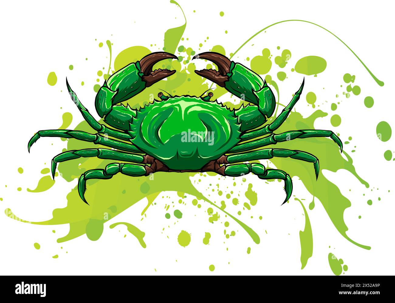 vector illustration of crab. digital hand draw design Stock Vector ...