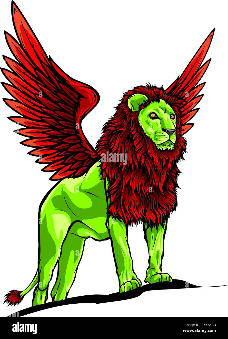 Lion king vector illustration on white background. digital hand draw ...