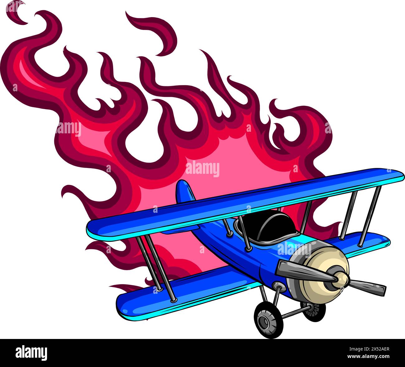 vector illustration of airplane on white background. digital hand draw ...