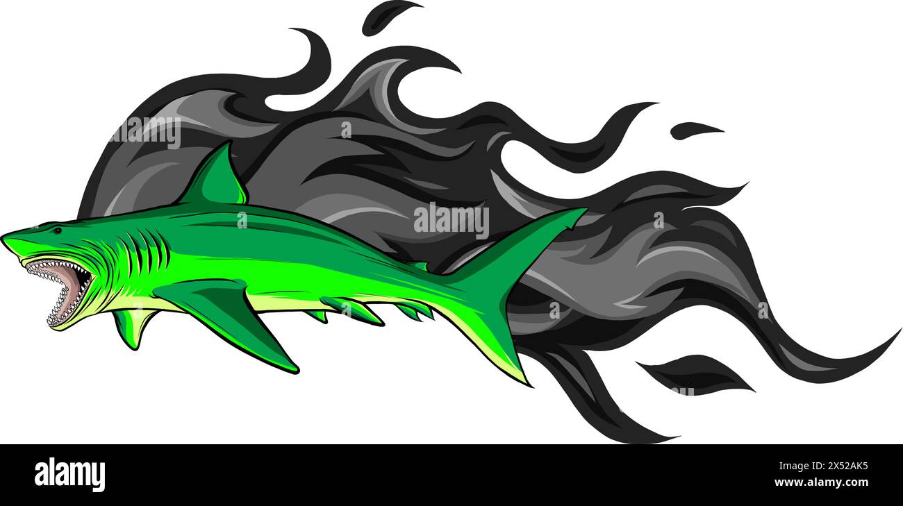 great white shark vector illustratio design on white background ...