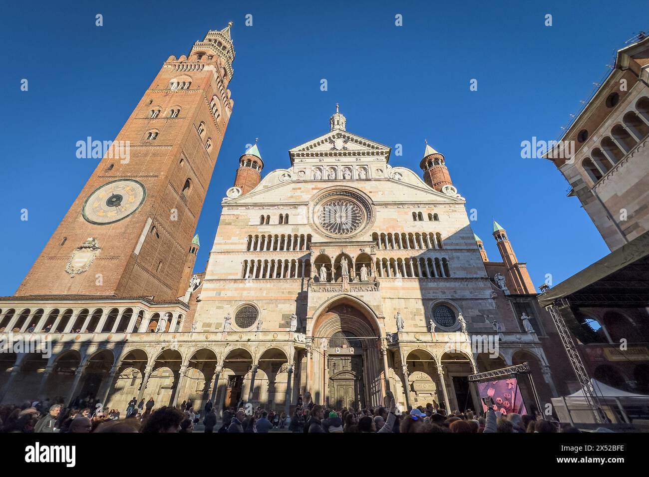 Cremona, Italy, November 15, 2023. Exterior of Cremona Cathedral ...