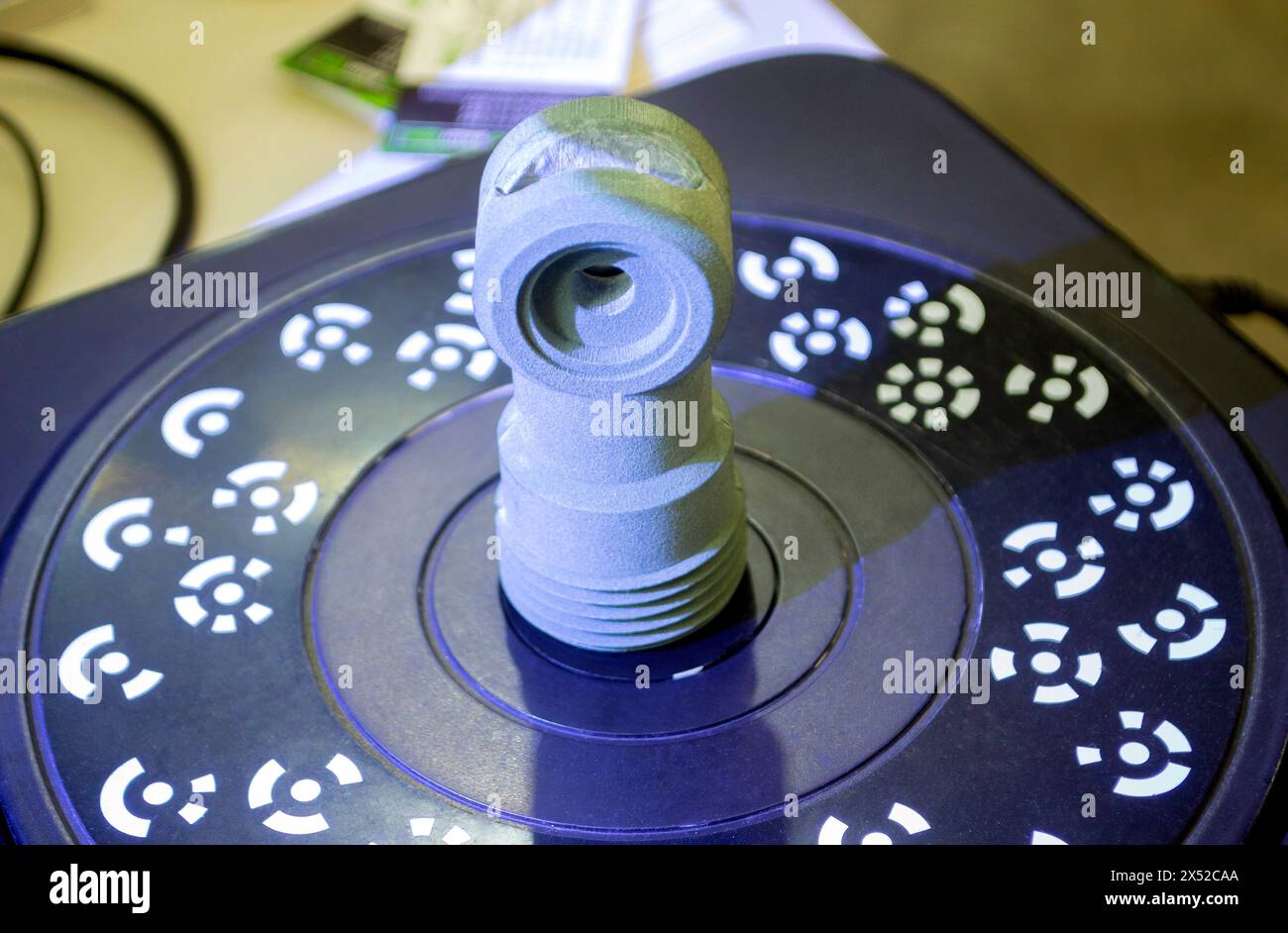 3D Scanning of object. Three-dimensional scanner with blue laser ...