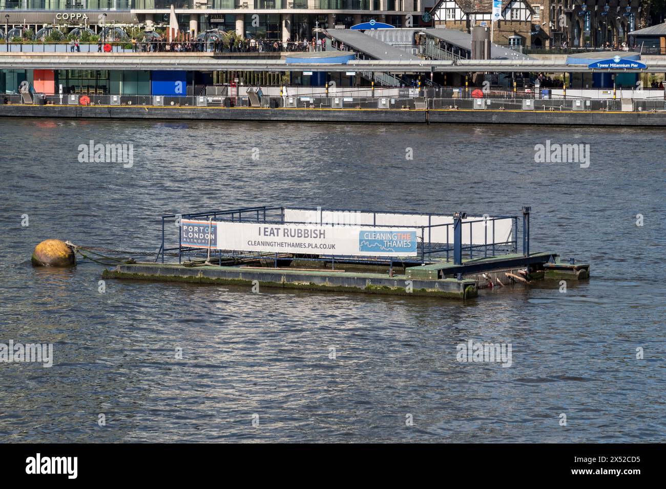 A Port of London 'rubbish collector ("I eat rubbish") pontoon ...