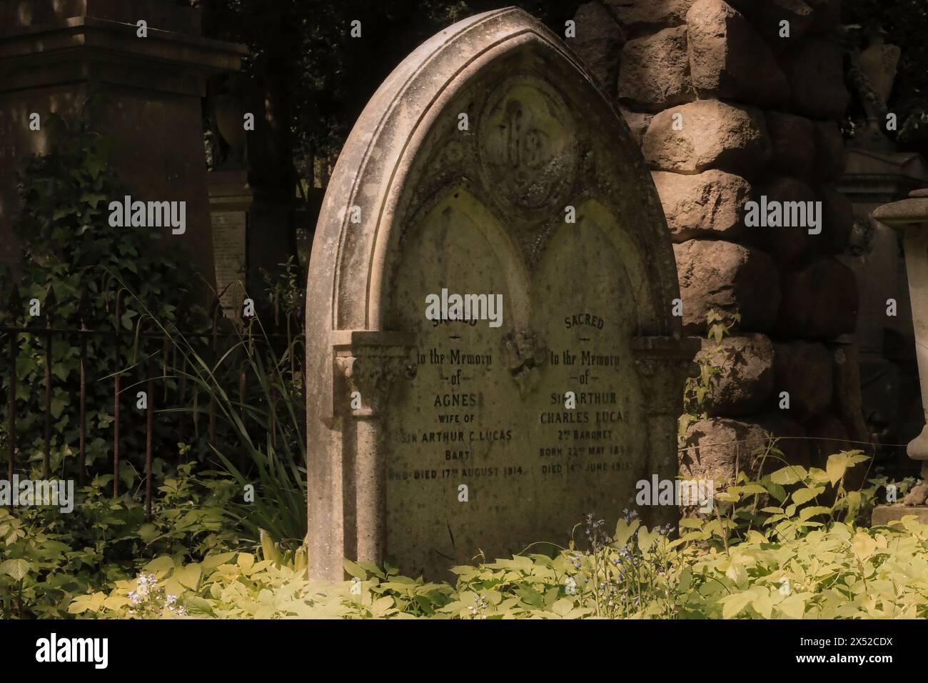 An ornate Victorian tombstone, stands as a timeless symbol of ...