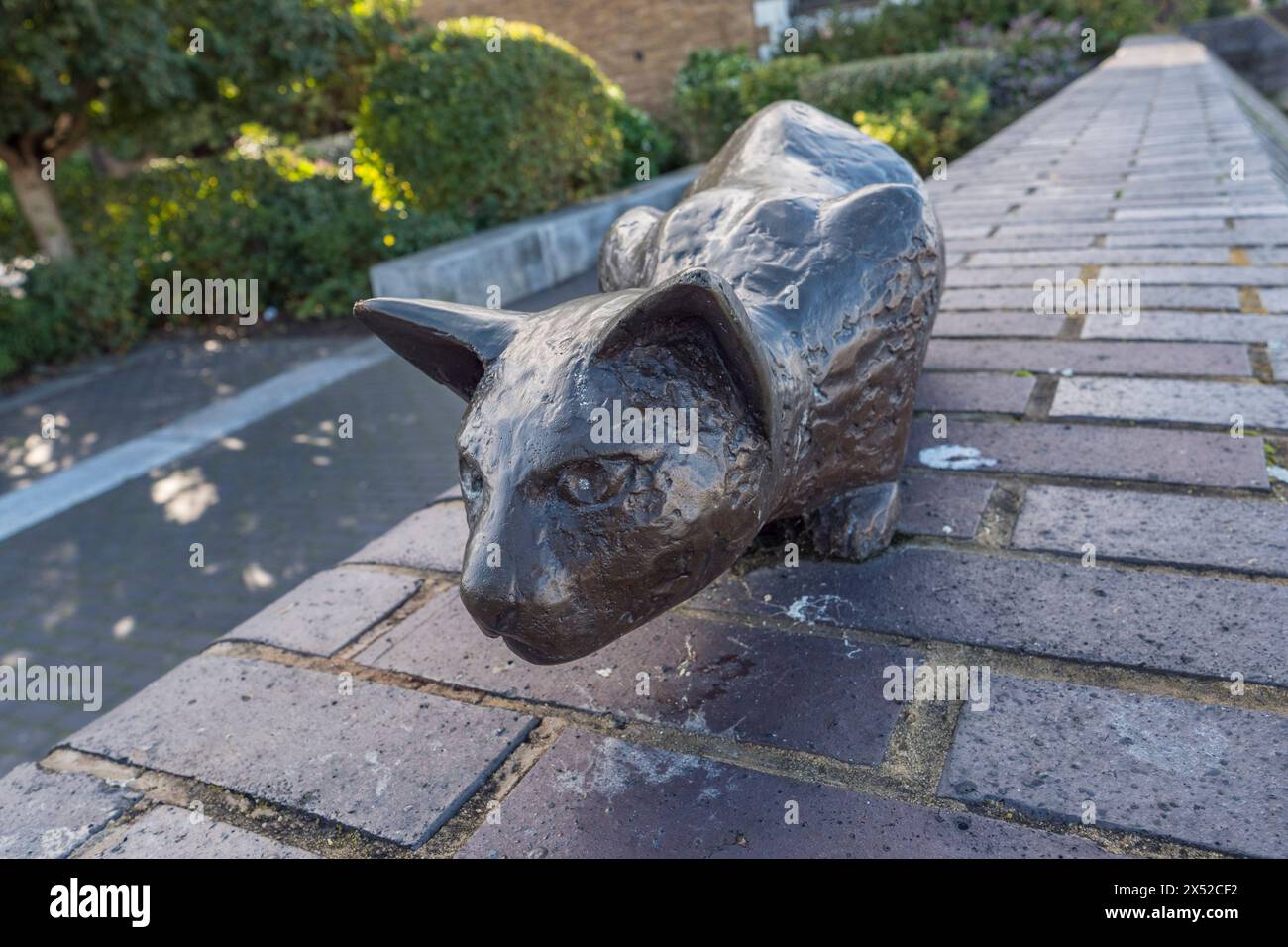Memorial statue of a cat, part of "Dr Salter's Daydream" by Diane ...