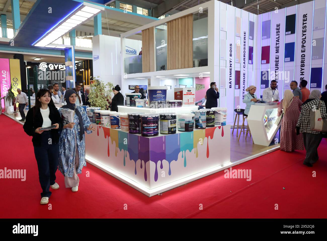 Algiers. 6th May, 2024. People visit a trade show of construction ...