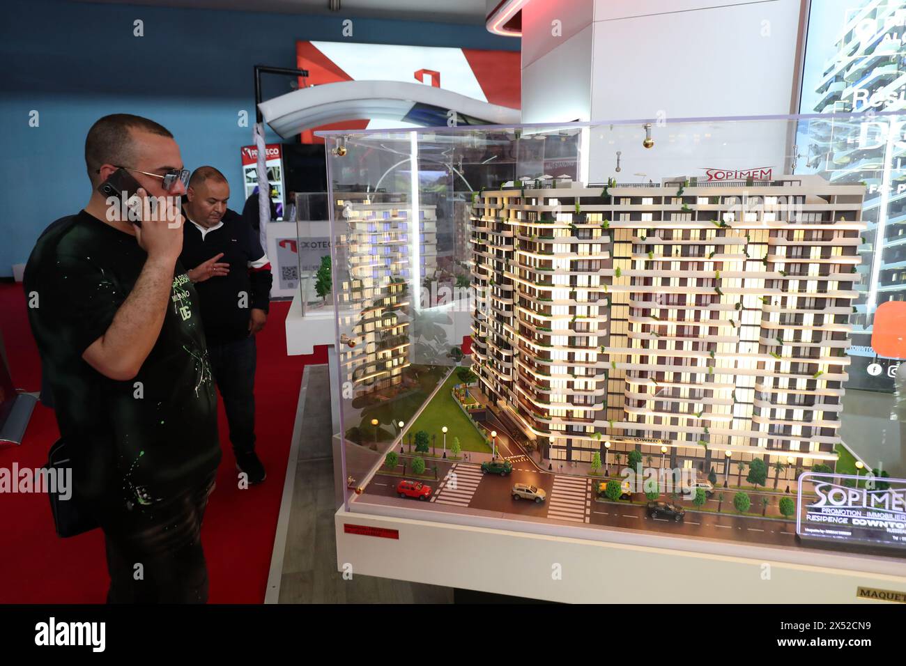 Algiers. 6th May, 2024. People visit a trade show of construction ...