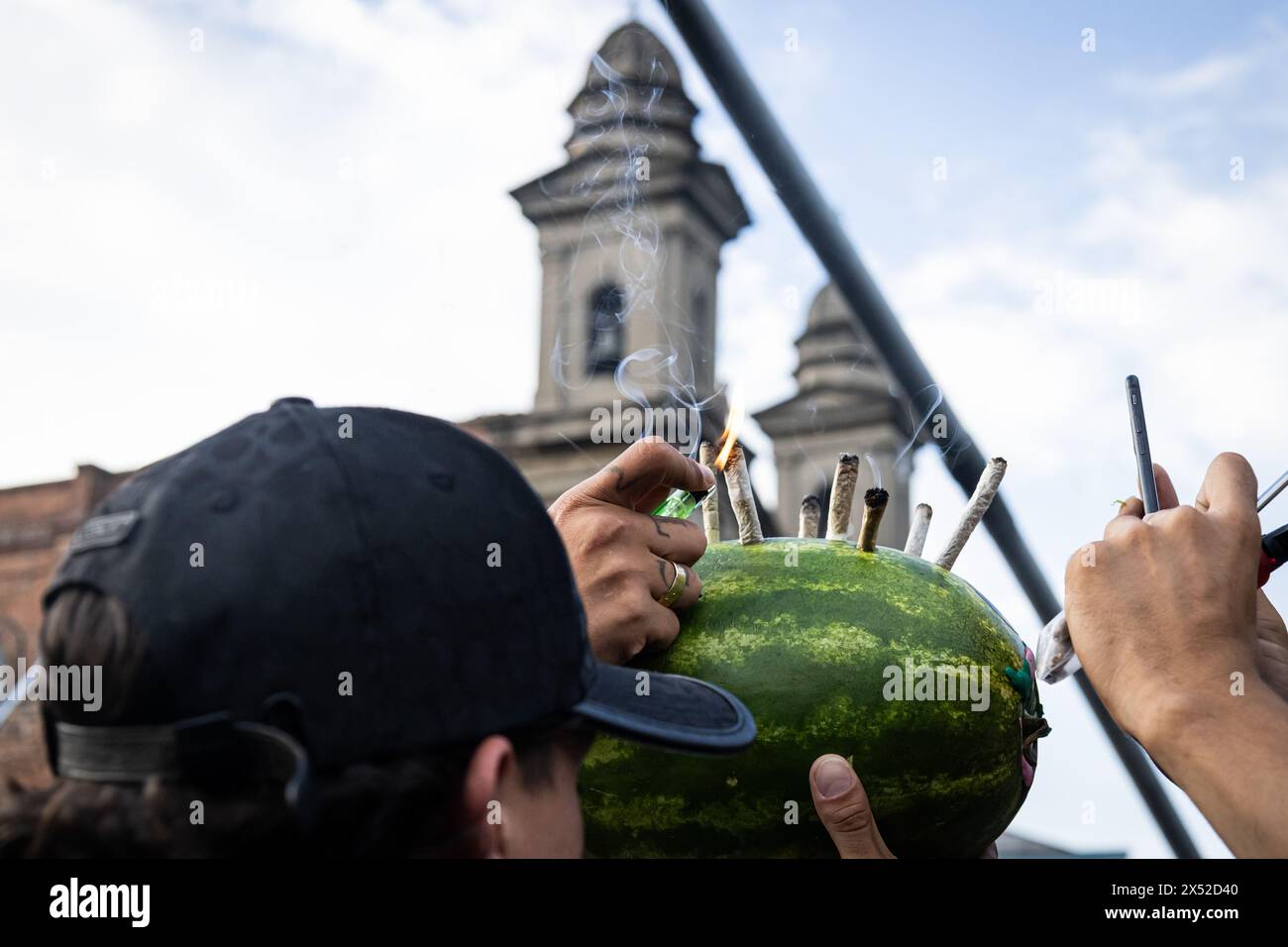 Bogota, Colombia. 04th May, 2024. Demonstrators take part during the ...