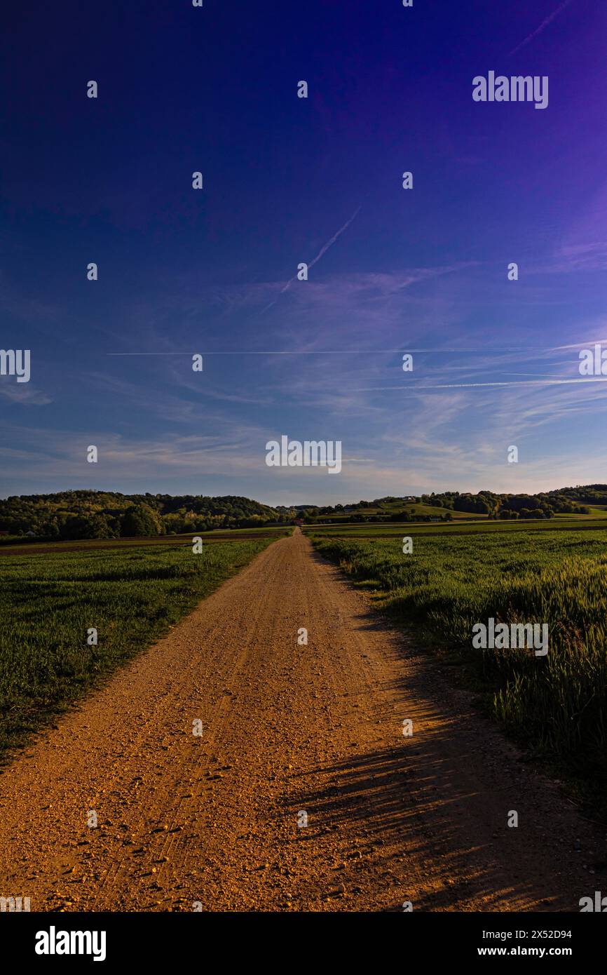 Journey across the country. Again on the country road Stock Photo - Alamy
