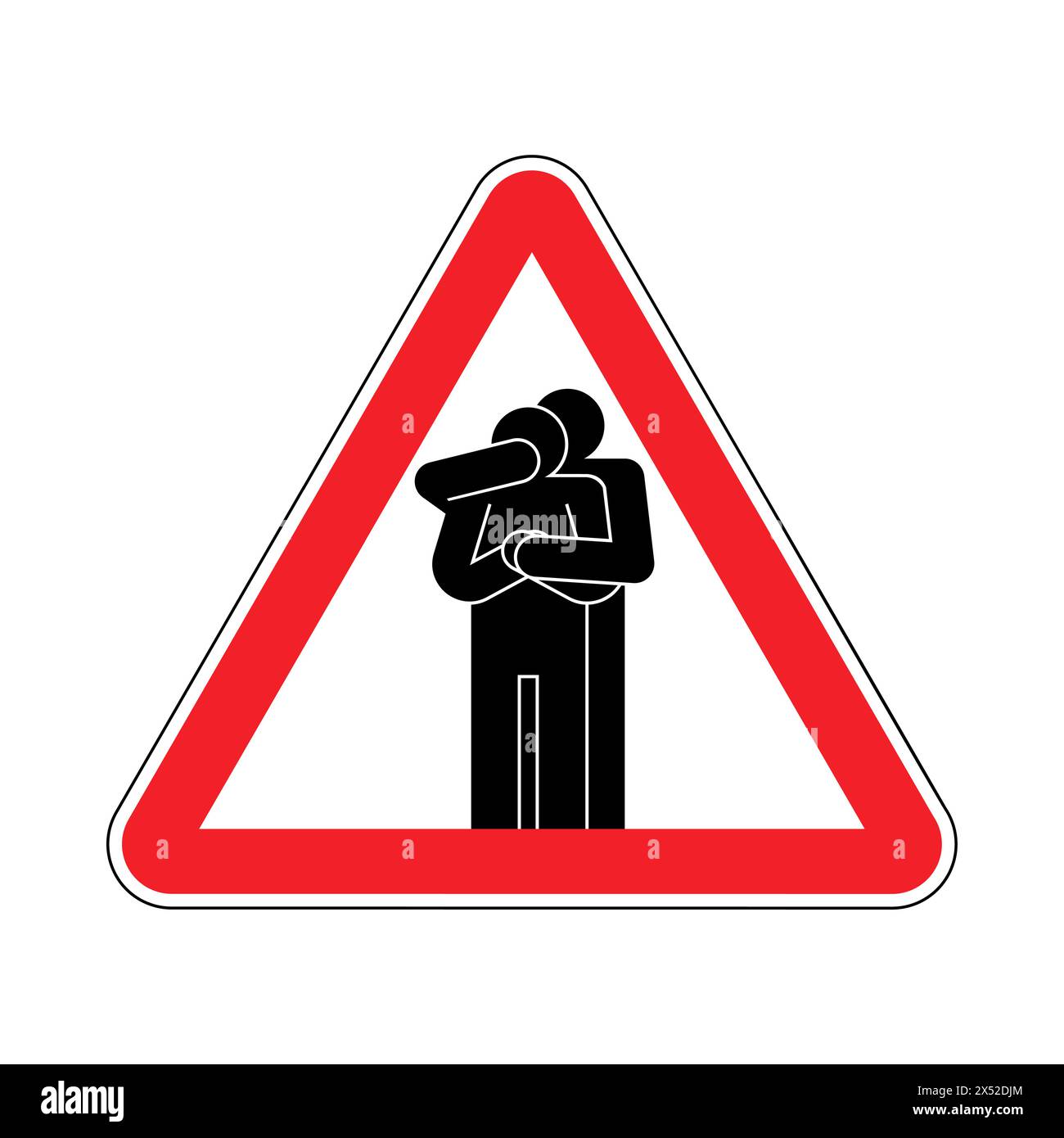 Attention Capturing victim. Caution Violence sign. Triangular road sign ...
