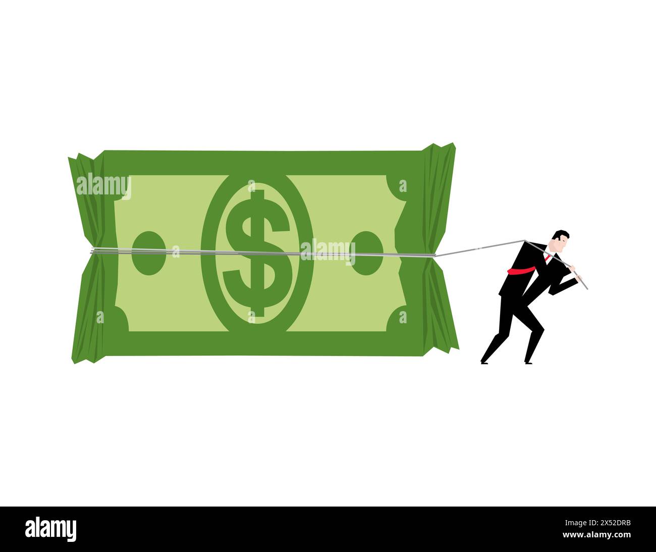 Businessman pulling money. Man pulls dollar. Profit making concept ...