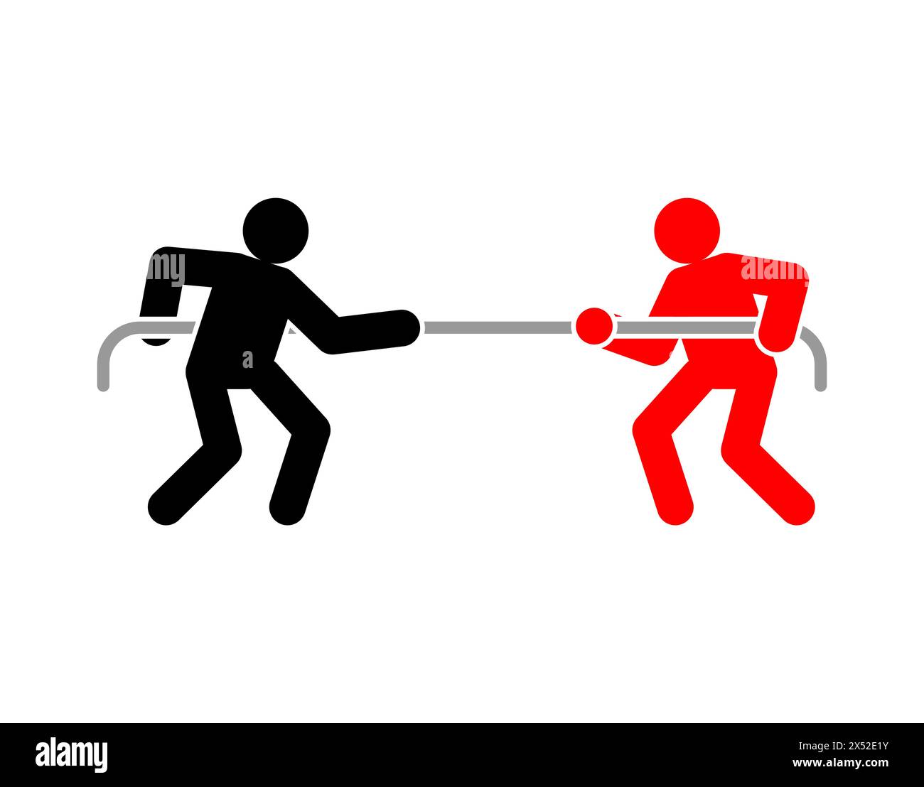 Tug of war sign. People are pulling rope. Concept of confrontation ...
