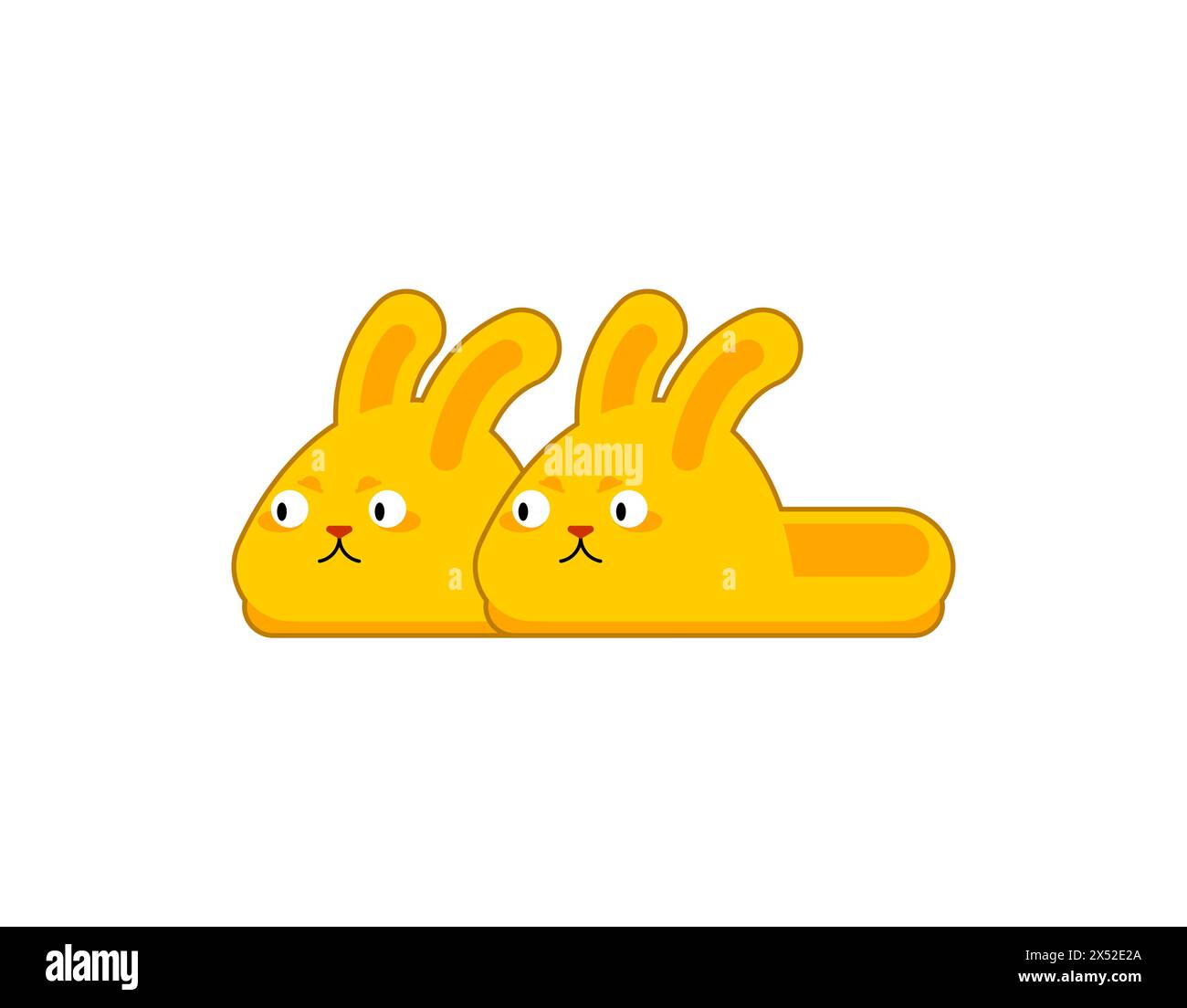 House rabbit slippers isolated. House shoes rabbits. Vector ...