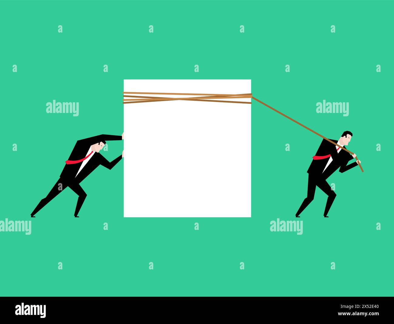 Businessman pulling space for text. Man pulls white sheet Stock Vector ...