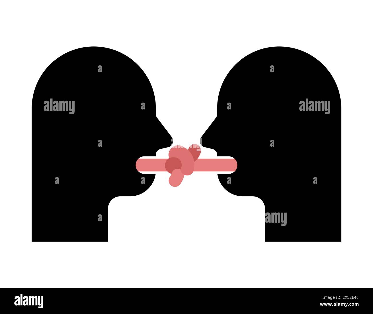 Tongues in knot. Long conversation symbol Stock Vector Image & Art - Alamy