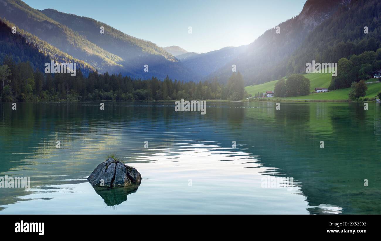 Lake Hintersee in the Alps Bavaria Germany Stock Photo - Alamy