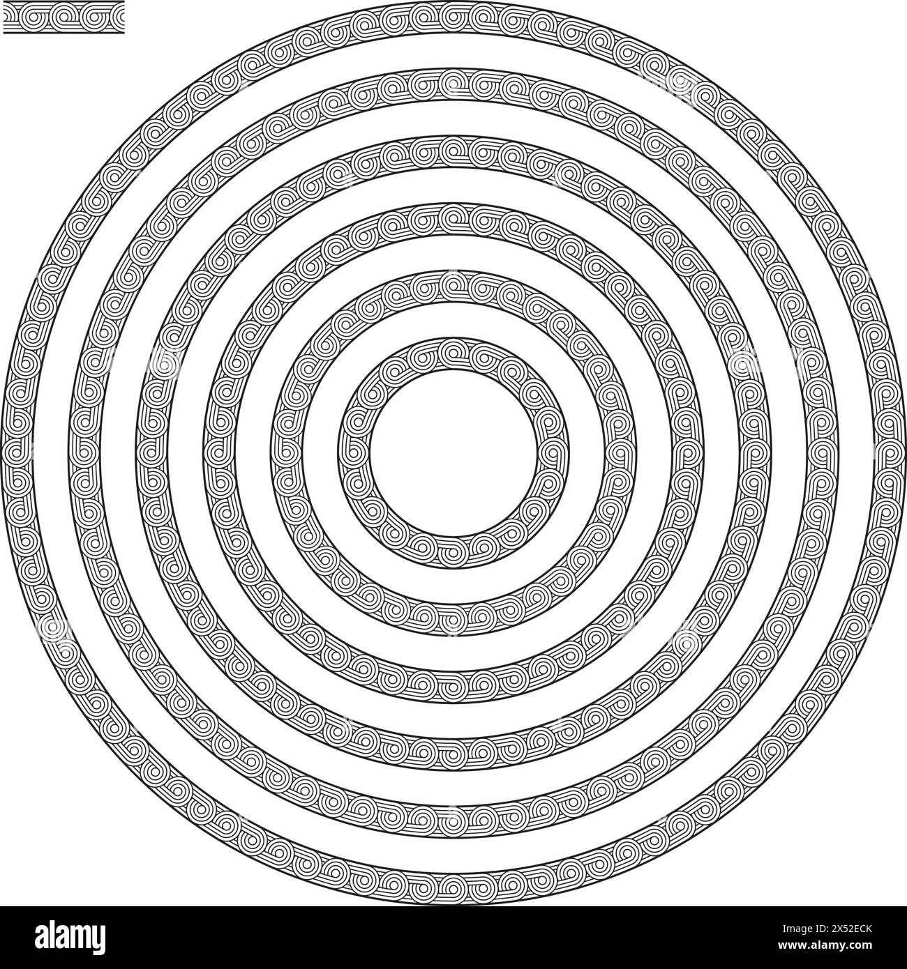 Art Deco round circular border frame in a range of various sizes Stock ...