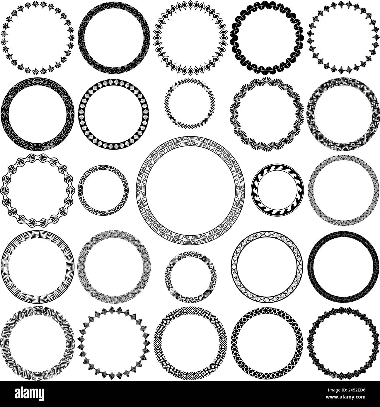 Art Deco vector round border collection Stock Vector Image & Art - Alamy