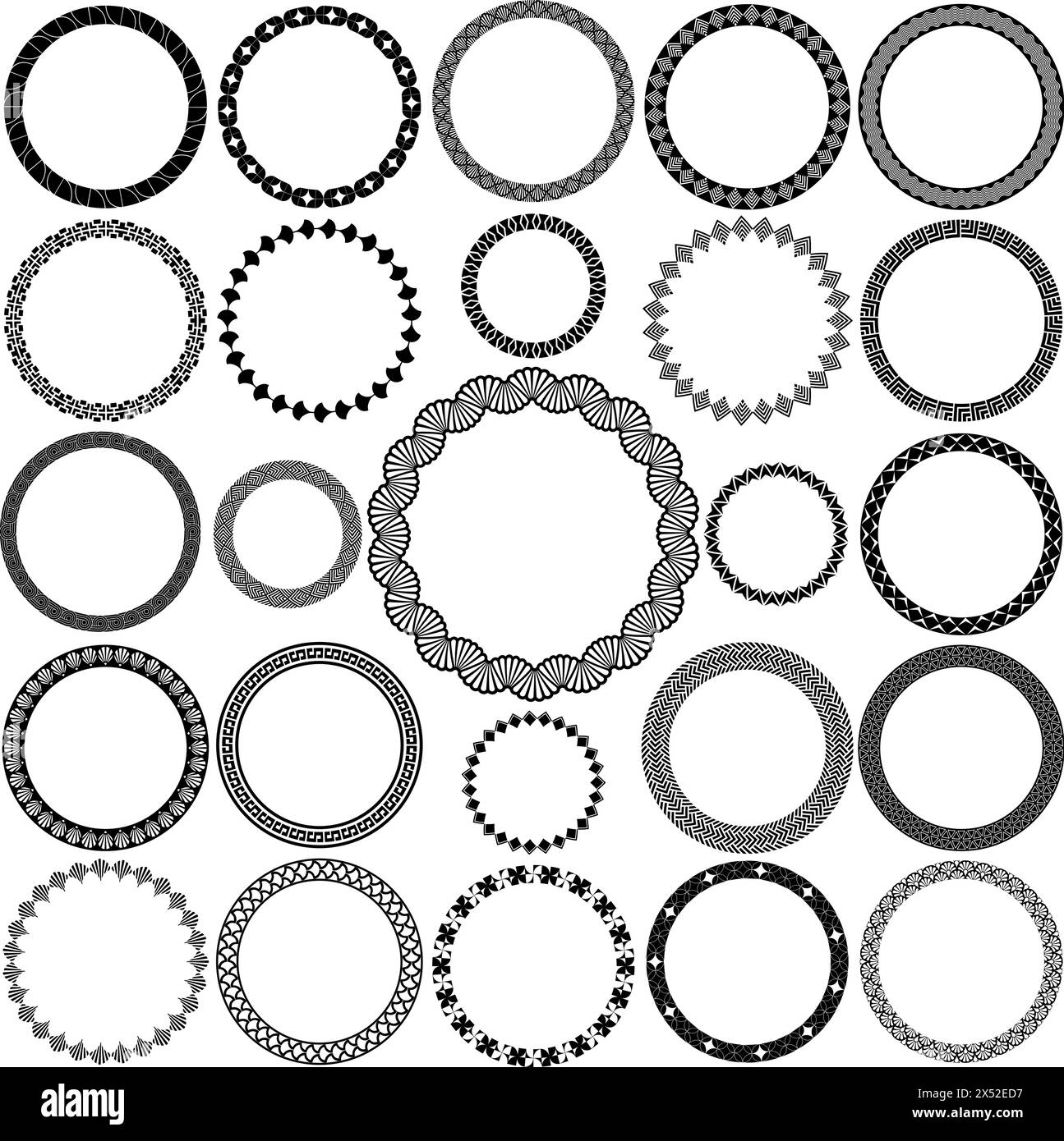 Scallop frame border collection Stock Vector Images - Alamy