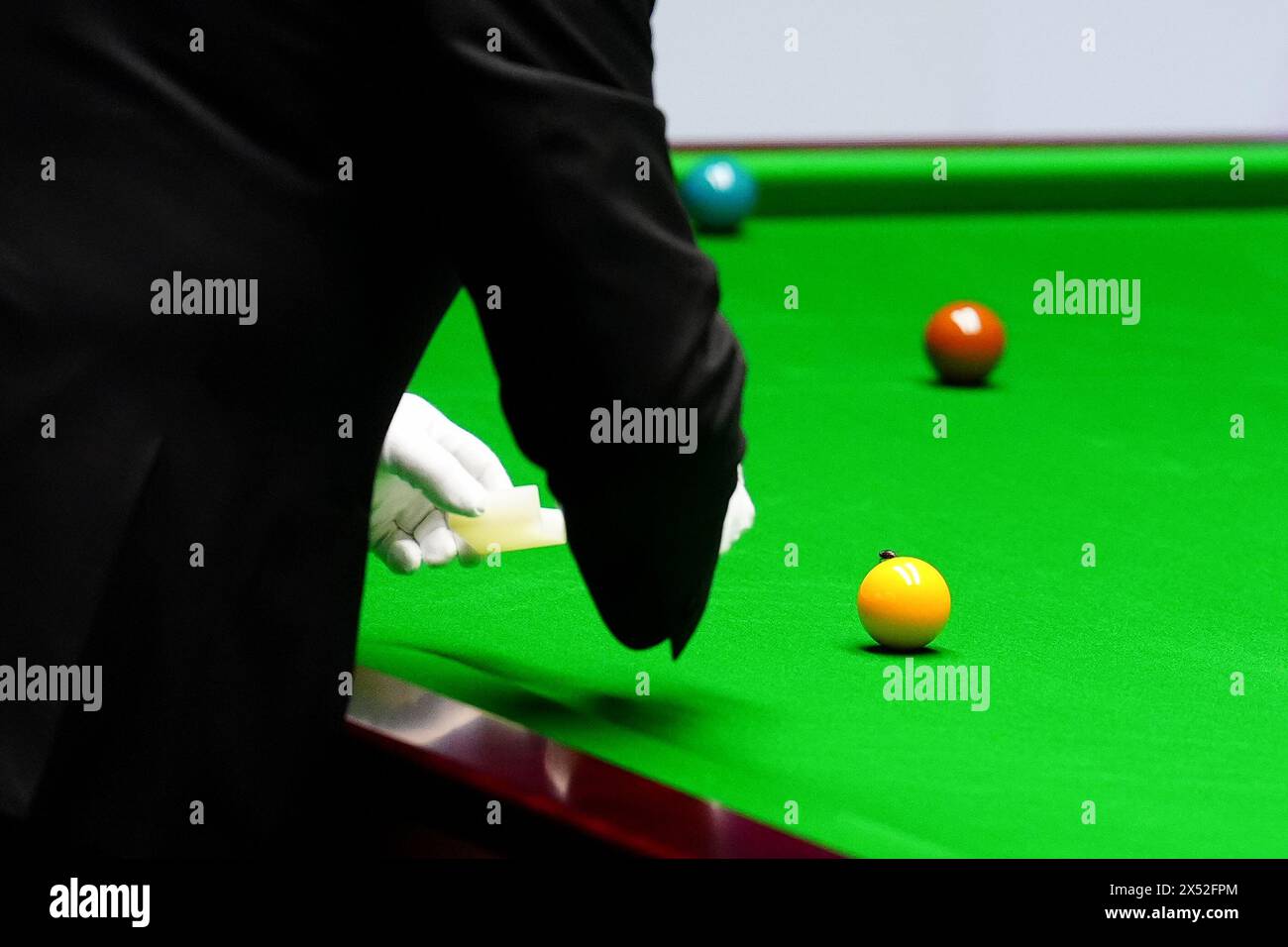 A fly lands on the yellow ball during the final on day seventeen of the ...