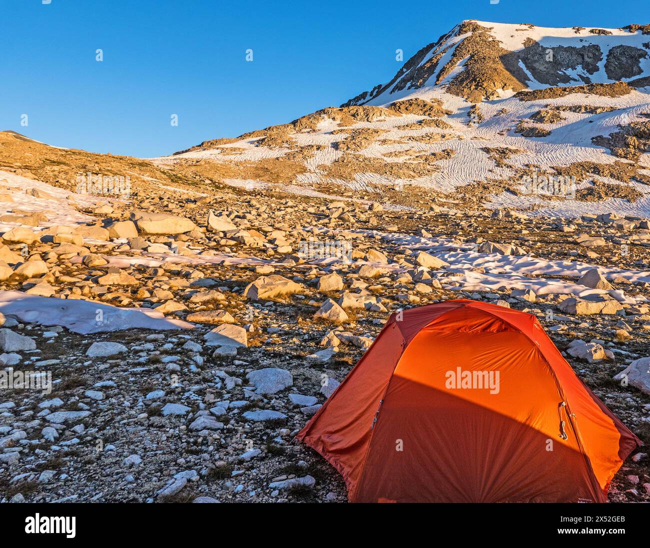 Tent camping below John Muir pass along the John Muir trail Stock Photo ...