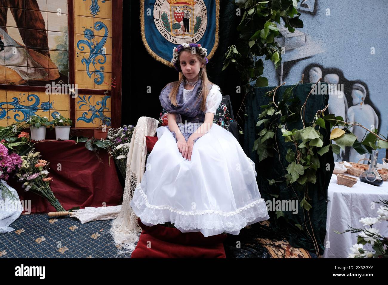 Celebration of "La Maya" refers to girls sitting on an altar adorned ...