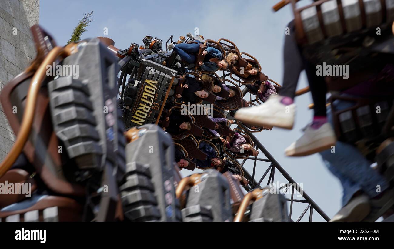 Young people have fun on "Voltron Nevera" at "Europa-Park" in the new ...