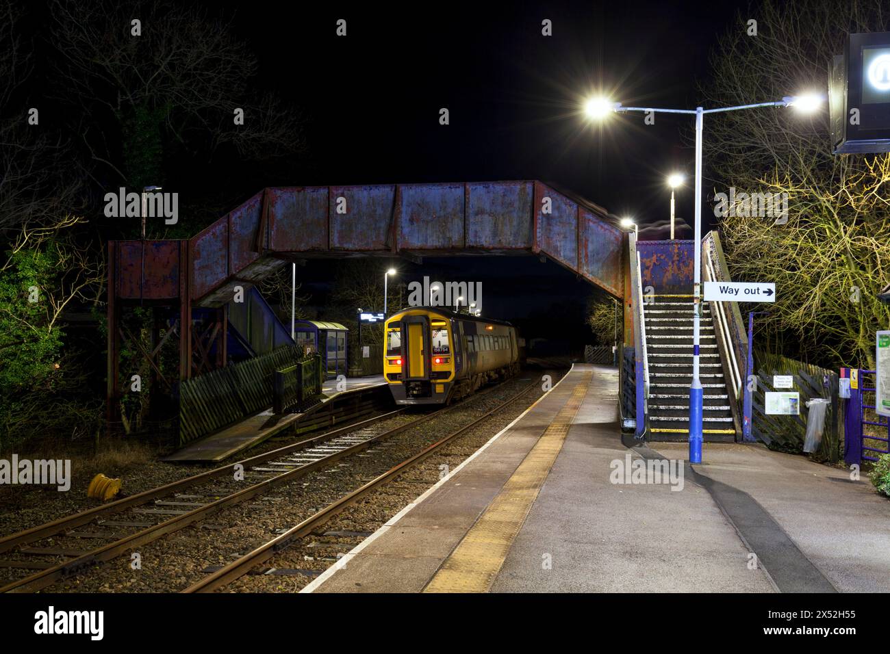 A Northern Rail class 158 train 158754 at Clapham station, Yorkshire on ...