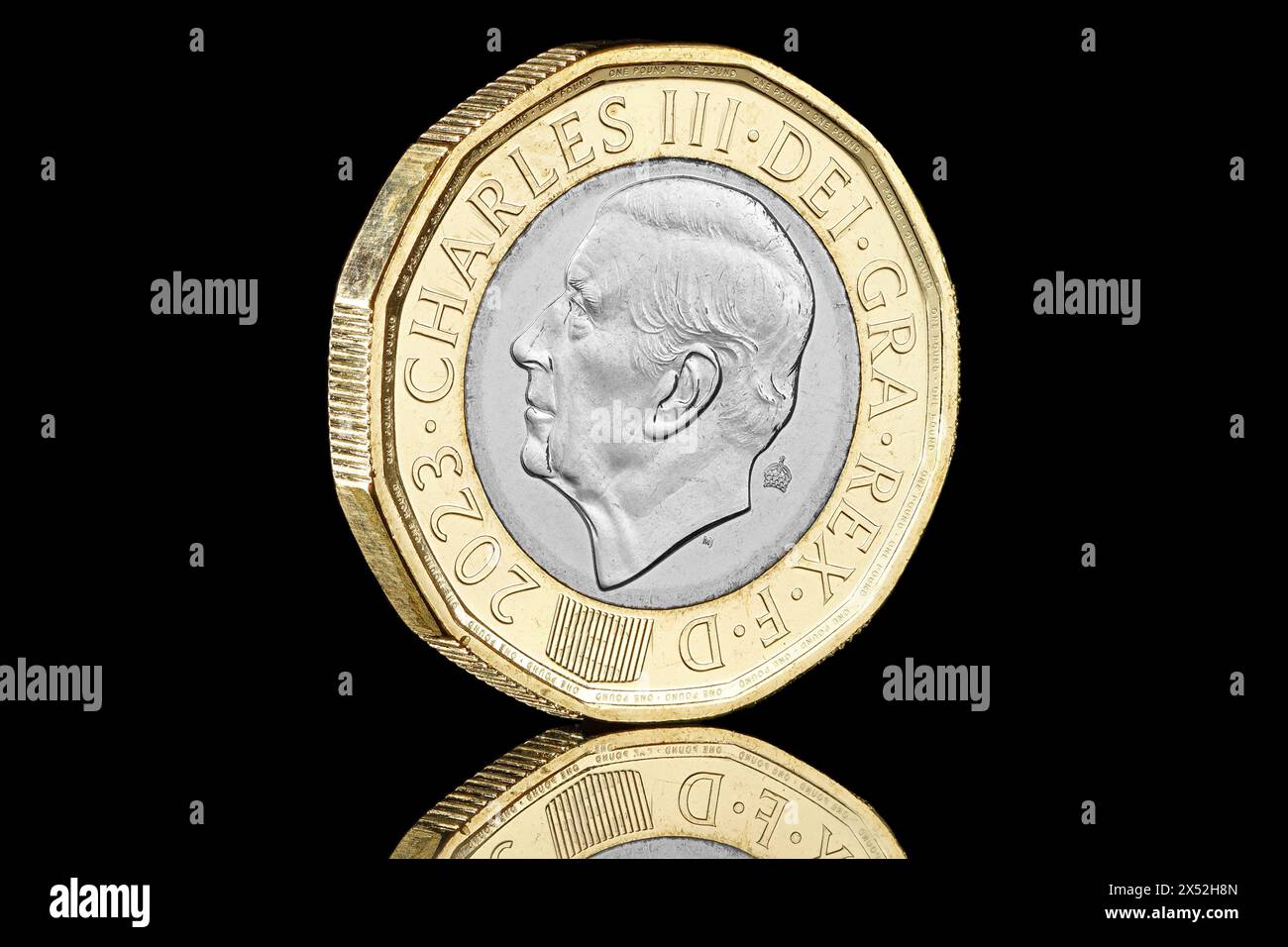 The first £1 coin to feature the portrait of King Charles III. Issued ...