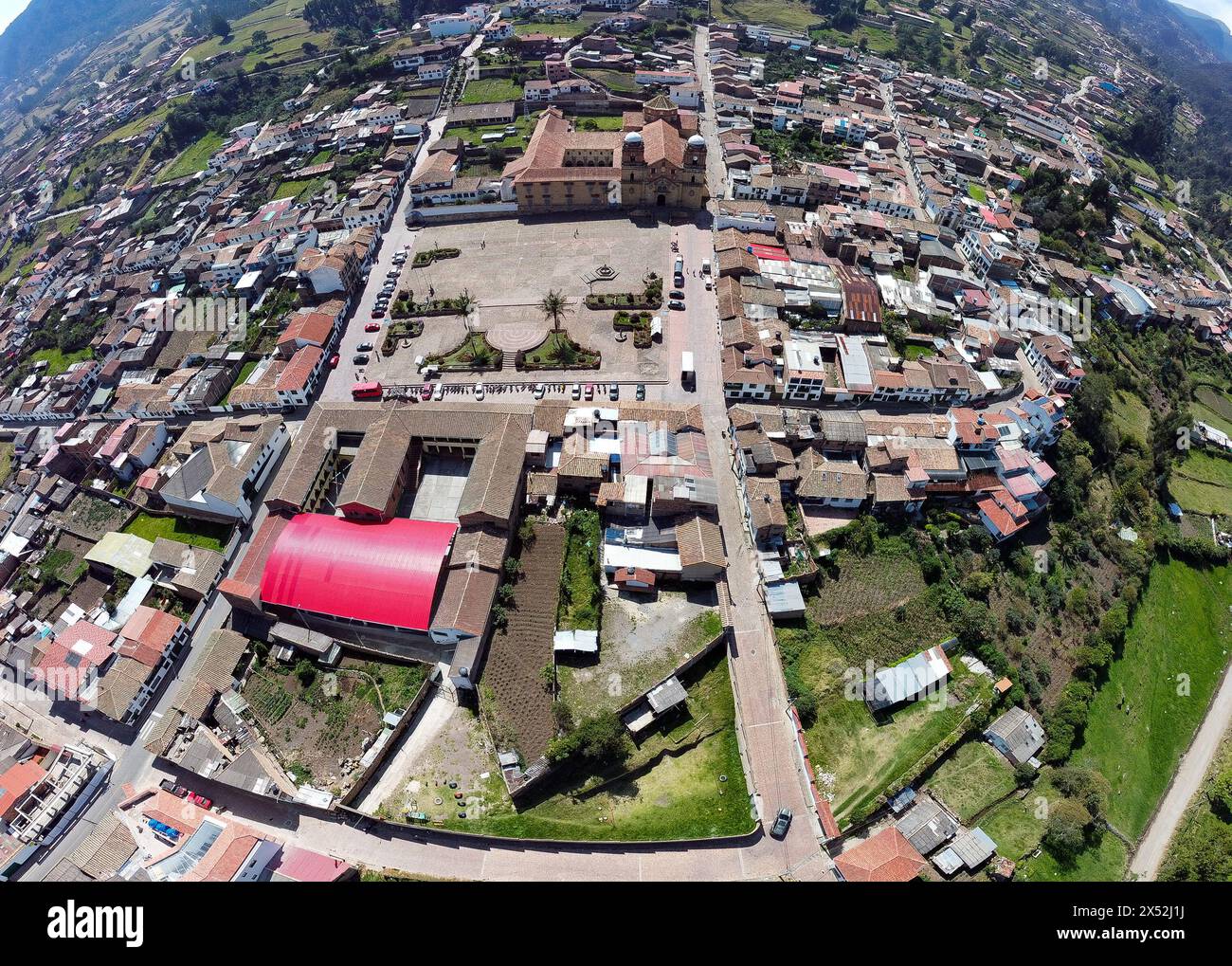 Mongui, Boyaca - Colombia. April 12 - 2024. Aerial view with drone ...