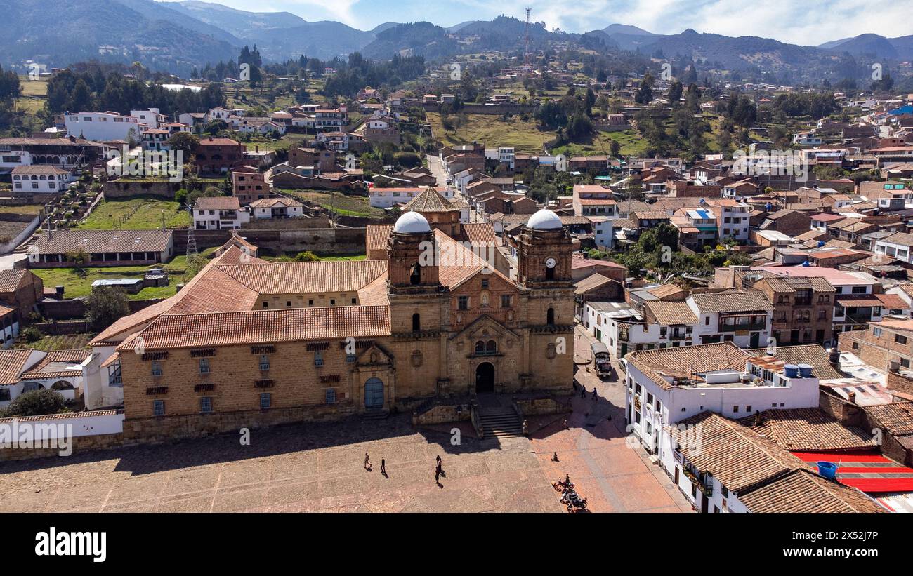 Mongui, Boyaca - Colombia. April 12 - 2024. Aerial view with drone ...