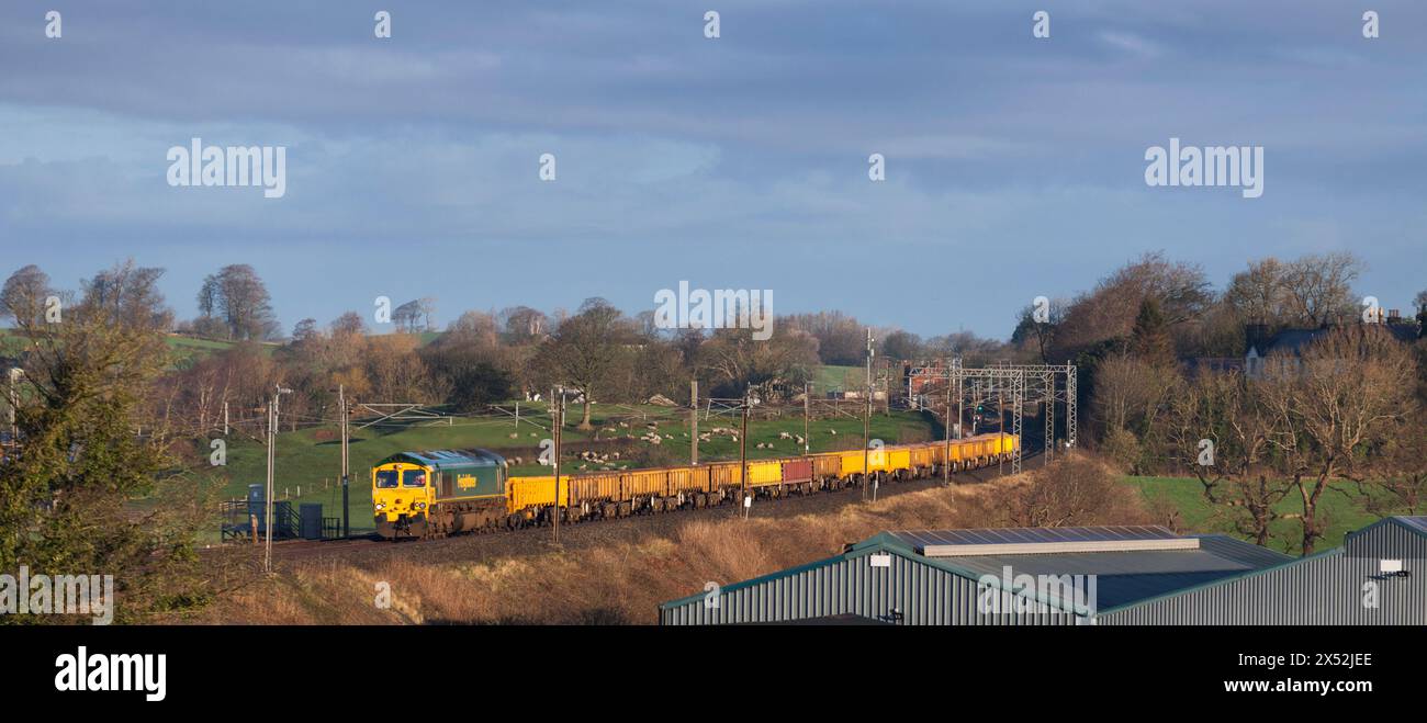 Freightliner Class 66 locomotive passing bay Horse on the west coast ...
