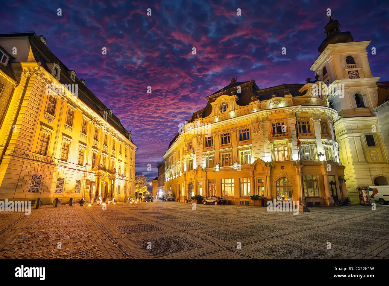 Amazing View of of Piata mare central square in the center of Sibiu ...