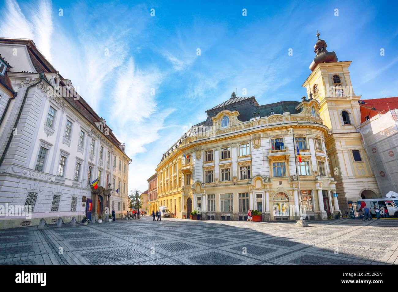Amazing View of of Piata mare central square in the center of Sibiu ...