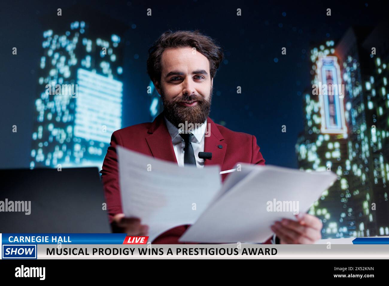 Newscaster talks about awarded artist, famous singer receiving ...