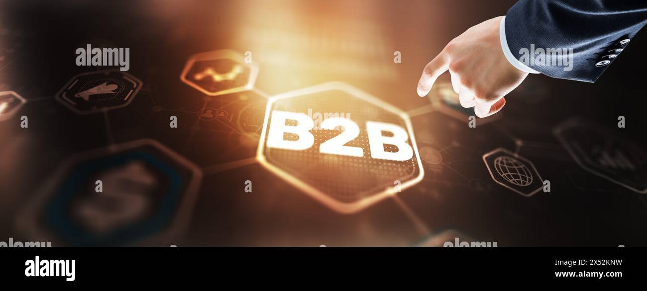 Business to business B2B. Business model on Virtual Screen Stock Photo ...
