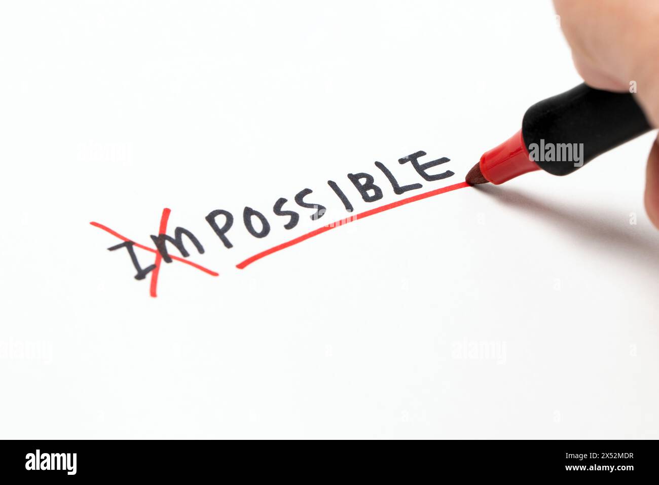 Changing the word impossible to possible, concept of you can do it ...