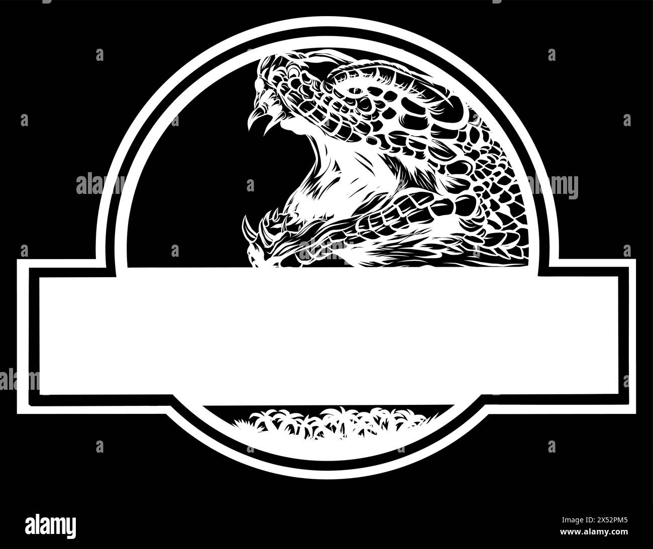 white silhouette of logo Cobra head - color illustration design on ...