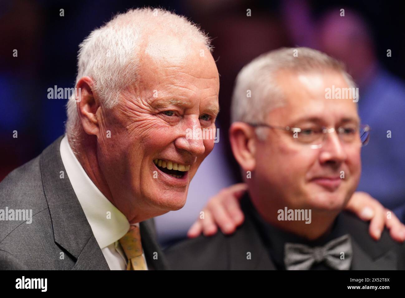 Barry Hearn with snooker referee Paul Collier during the final on day ...