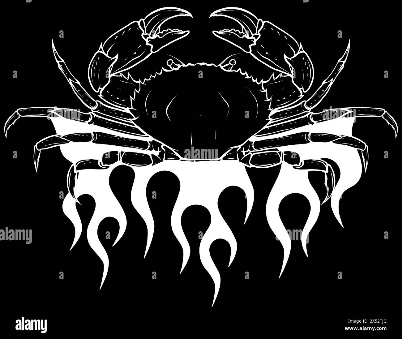 Angry crab with claws on flames Stock Vector Image & Art - Alamy