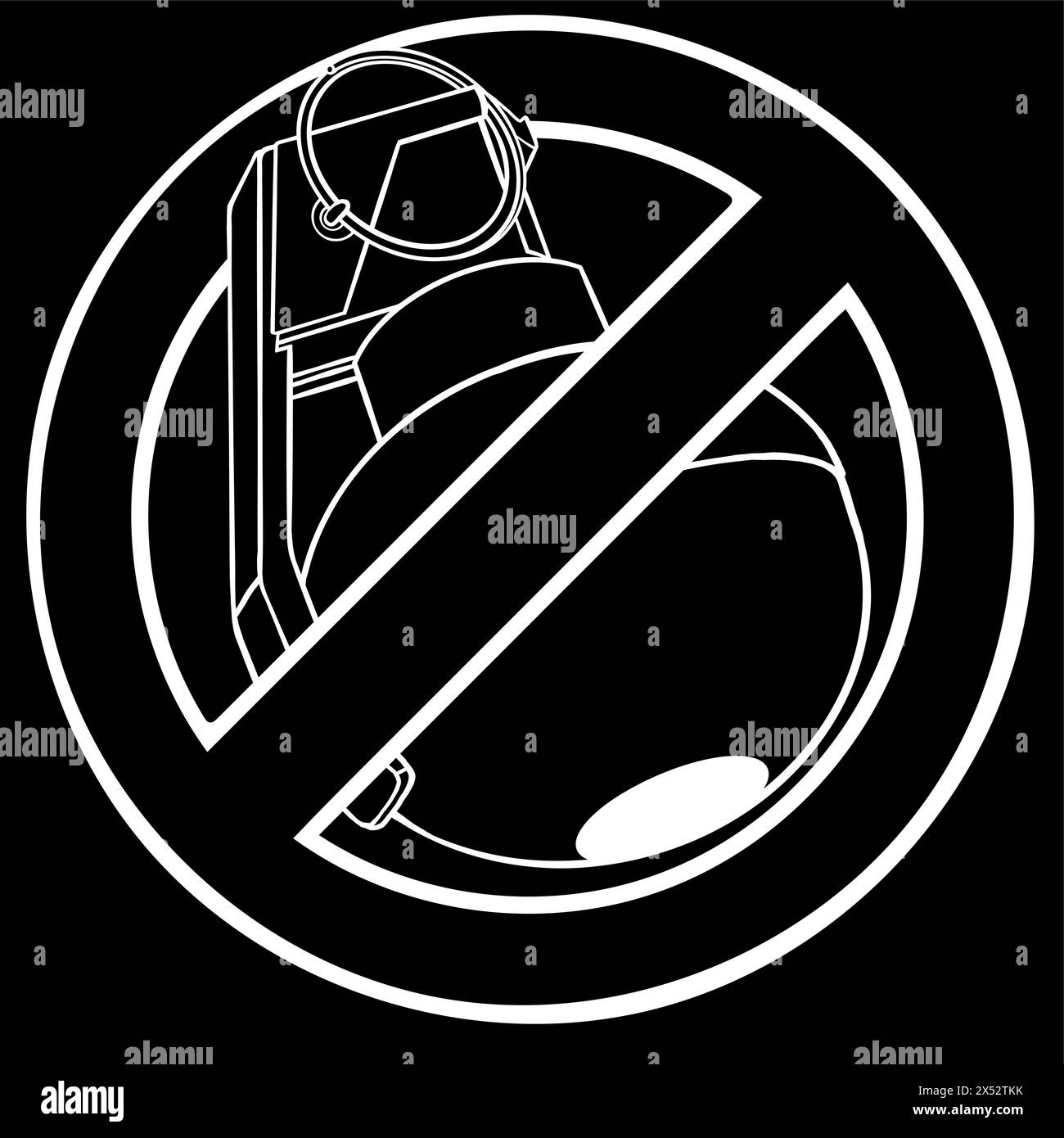 white silhouette of Bomb ban outline vector icon. No war. Prohibition ...