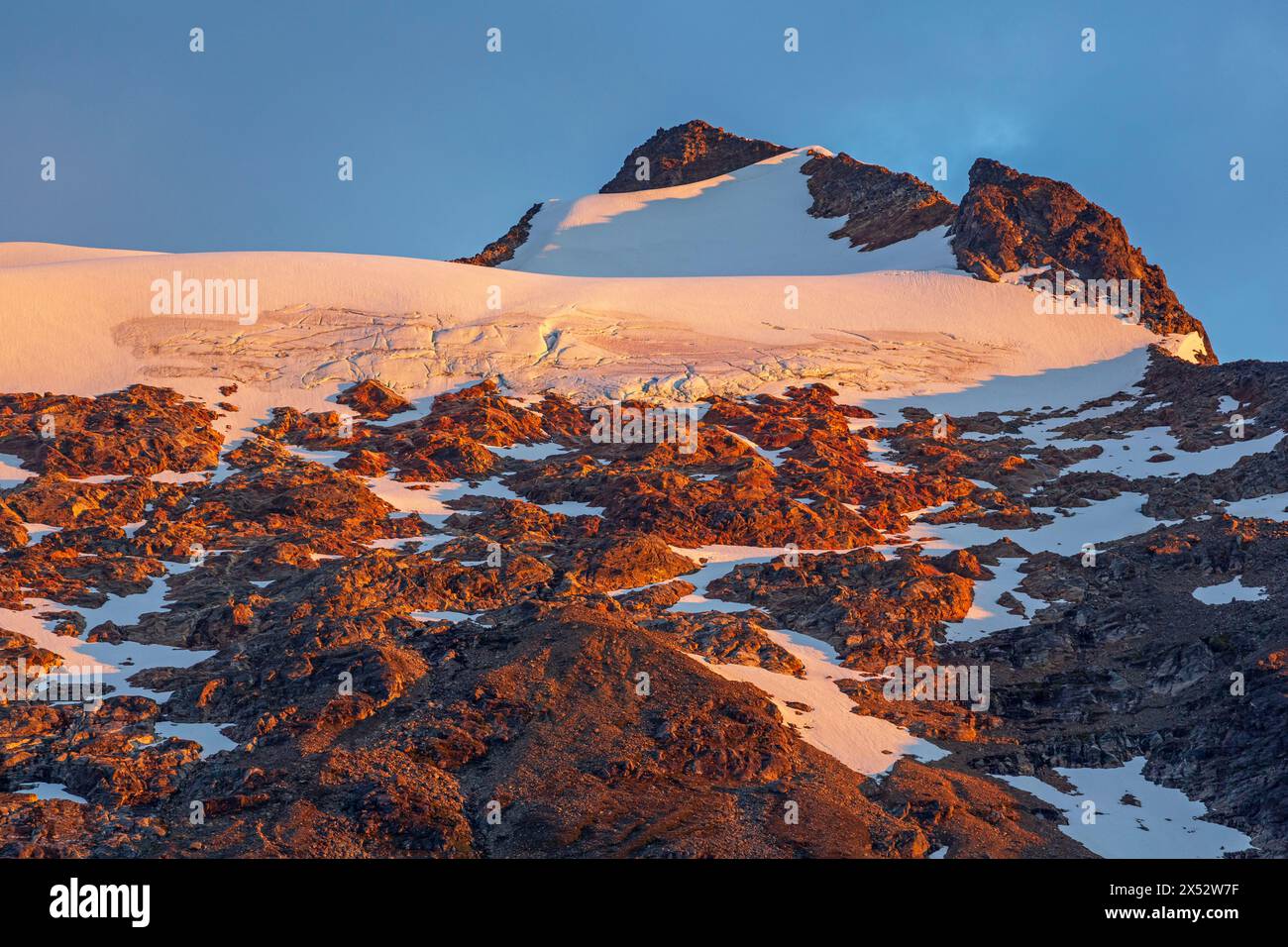 Sunrise on mountain, Darwin sound, Beagle Channel, Tierra del Fuego ...
