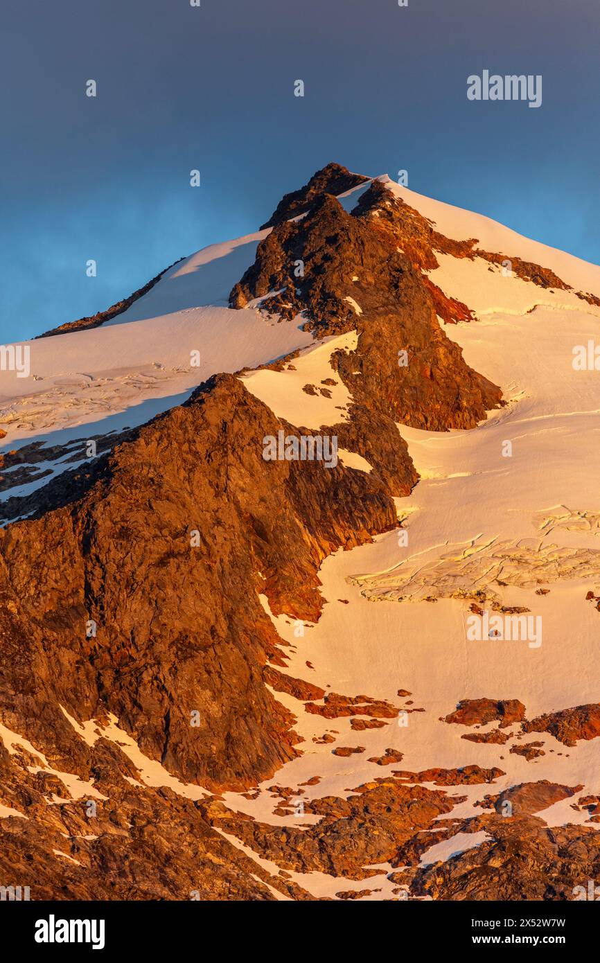Sunrise on mountain, Darwin sound, Beagle Channel, Tierra del Fuego ...